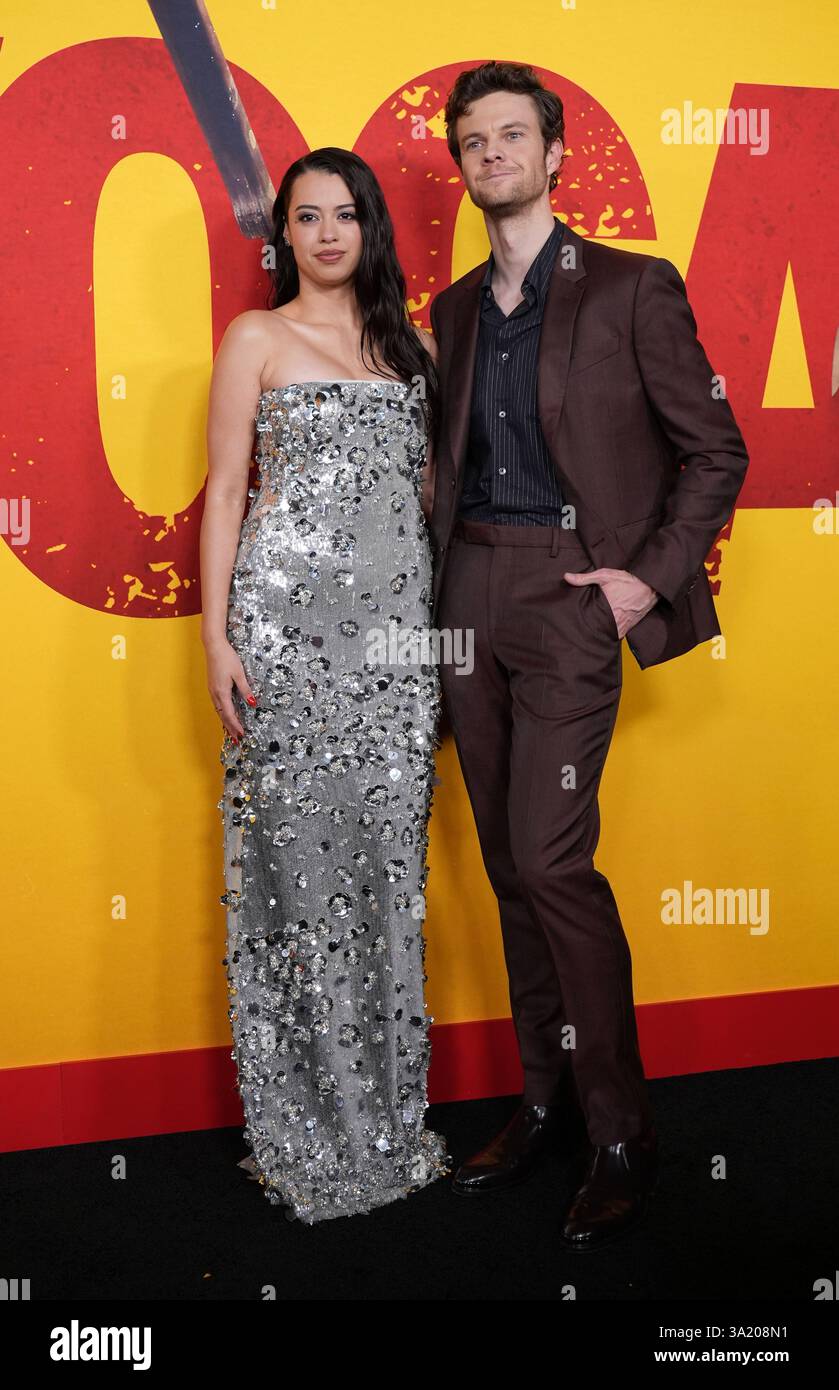 Amber Midthunder, left, and Jack Quaid, cast members in "Novocaine ...