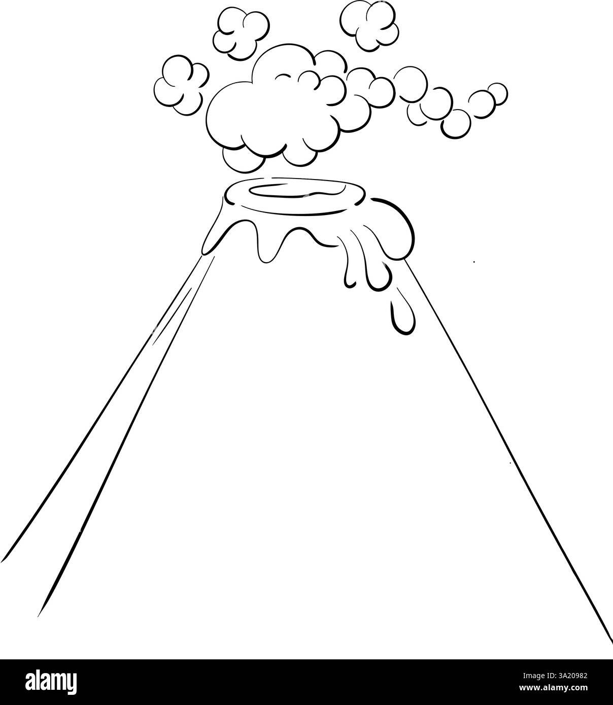 Vector black volcano in cartoon style. Silhouette for circuit Stock ...