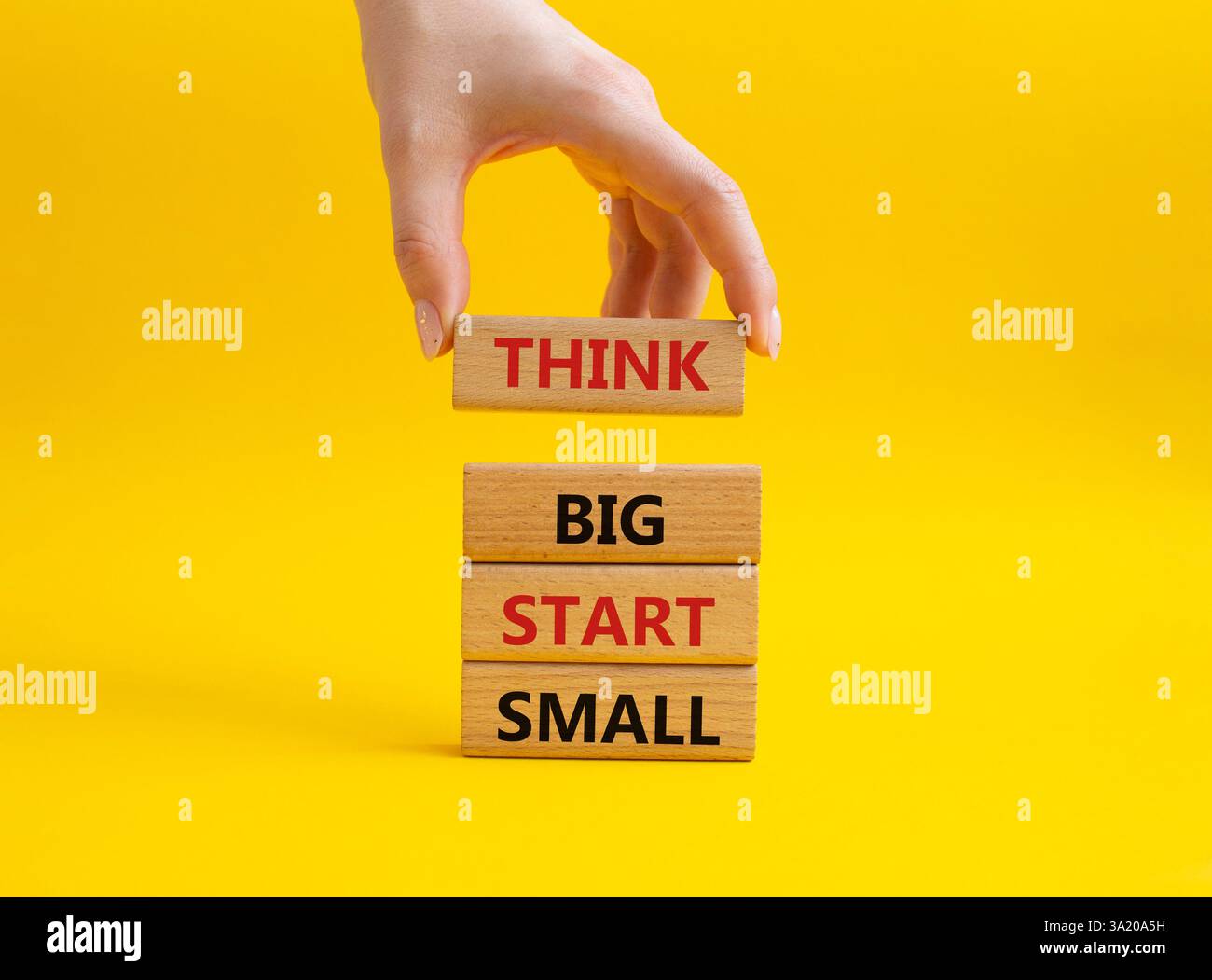 Think big start small symbol. Concept words Think big start small on ...