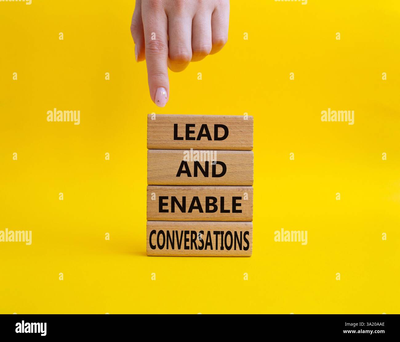 Lead and enable conversations symbol. Concept words Lead and enable ...