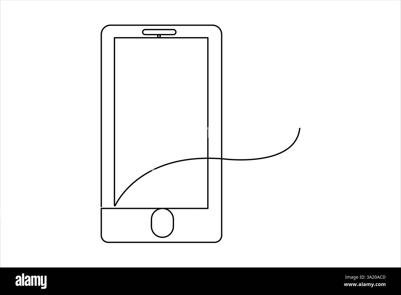 Continuous one line art drawing of smartphone. Mobile phone touch ...