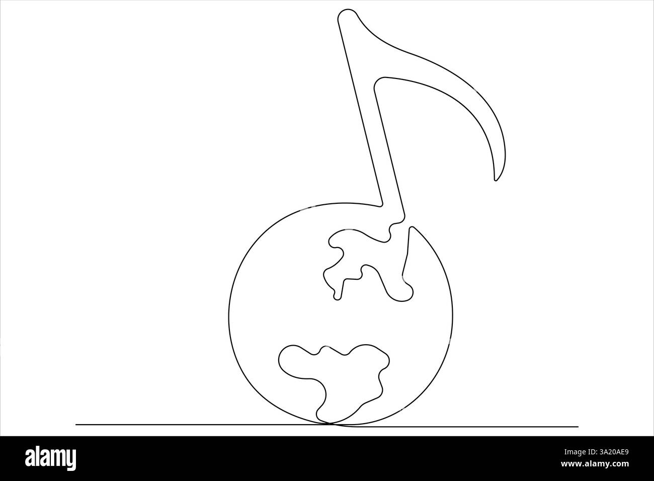 Continuous one line art drawing of music tools vector illustration ...