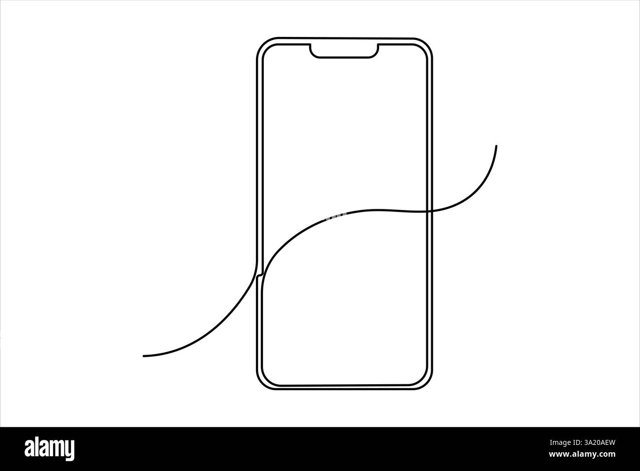 Continuous one line art drawing of smartphone. Mobile phone touch ...