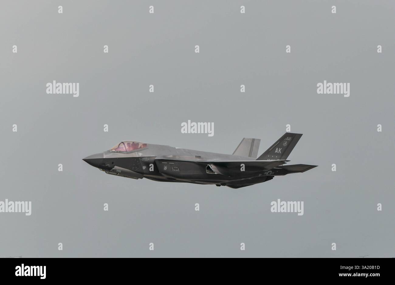 The US Air Force F-35 Demo Team performing at Royal Thai Air Force 88th Anniversary Air Show ...