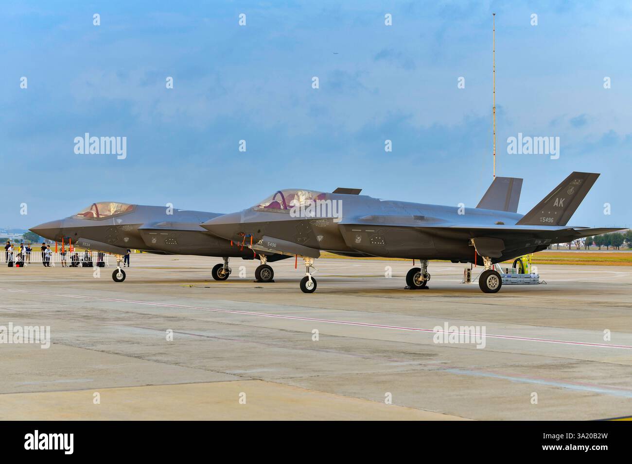 Fighter jet F-35 A on tarmac at Royal Thai Air Force 88th Anniversary Air Show. Bangkok ...