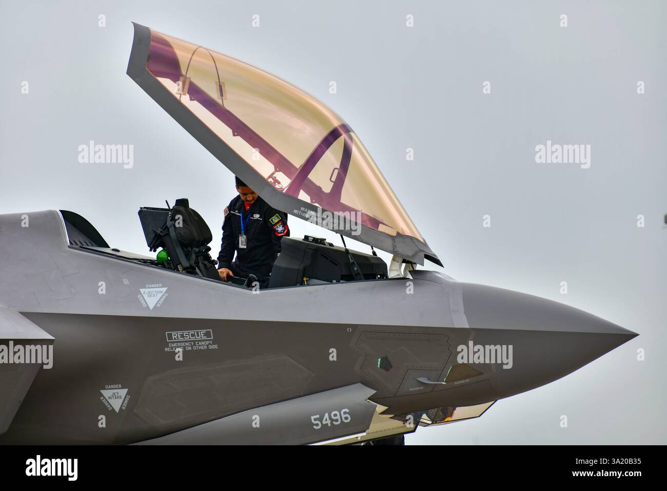 Don Muang Airbase, Bangkok, Thailand, March 8, 2025 : Fighter jet front ...