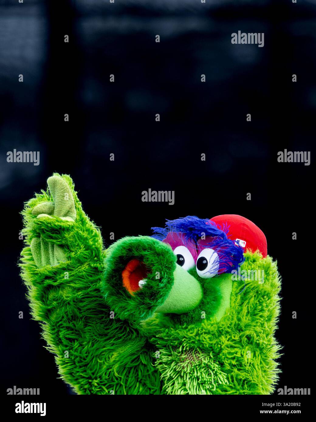 Philadelphia Phillies mascot Philly Phanatic in between innings at a ...