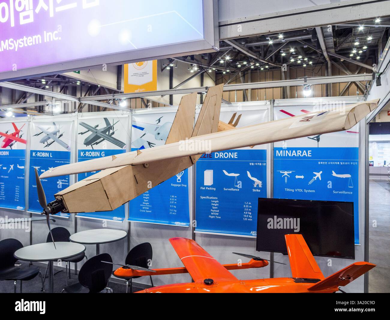 Busan, South Korea - 26. Feb.2025: AMSystem EZIE disposable drone at ...