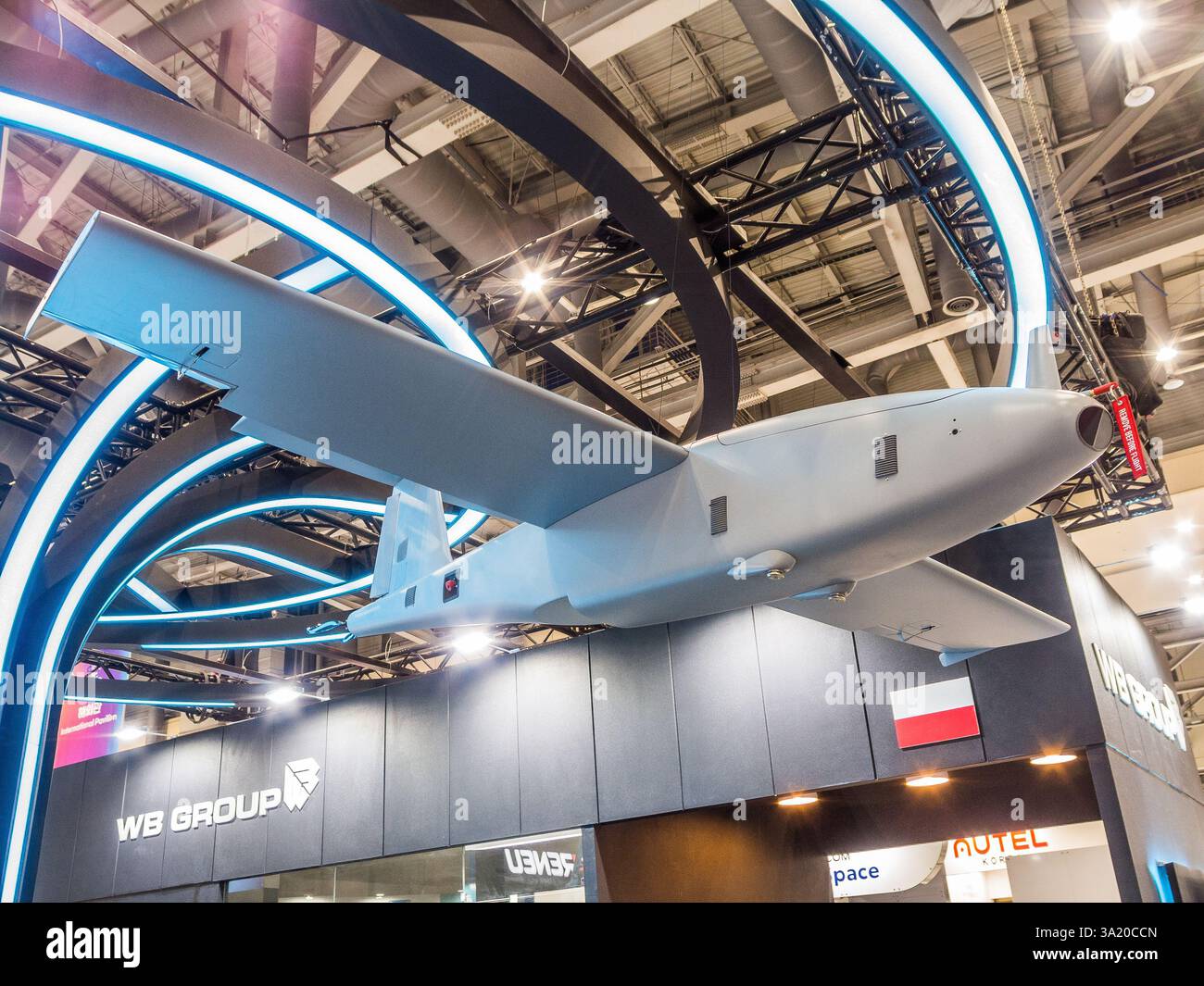 Busan, South Korea - 26. Feb.2025: WB Electronics Warmate 2 loitering munition in DSK (Drone ...