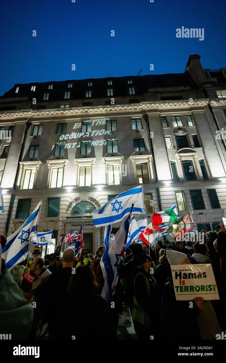 Pro-Israeli counter-protest group STOP THE HATE gather outside the ...