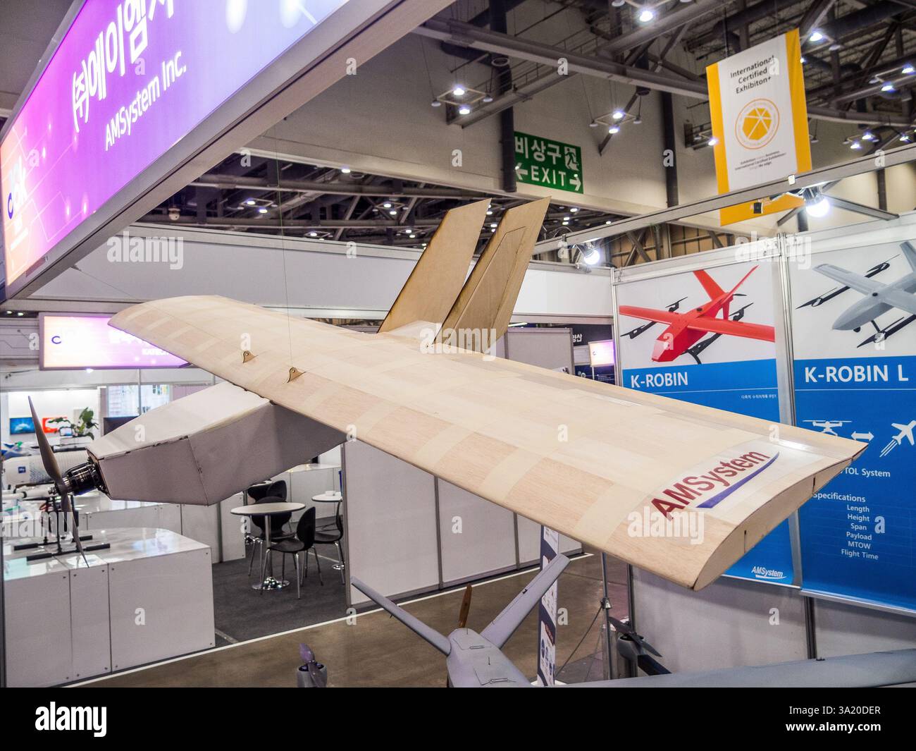 Busan, South Korea - 26. Feb.2025: AMSystem EZIE disposable drone at ...