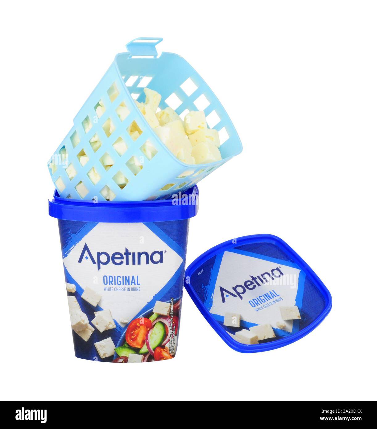 Apetina classic Mediterranean style semi hard cows milk cheese cubes in ...