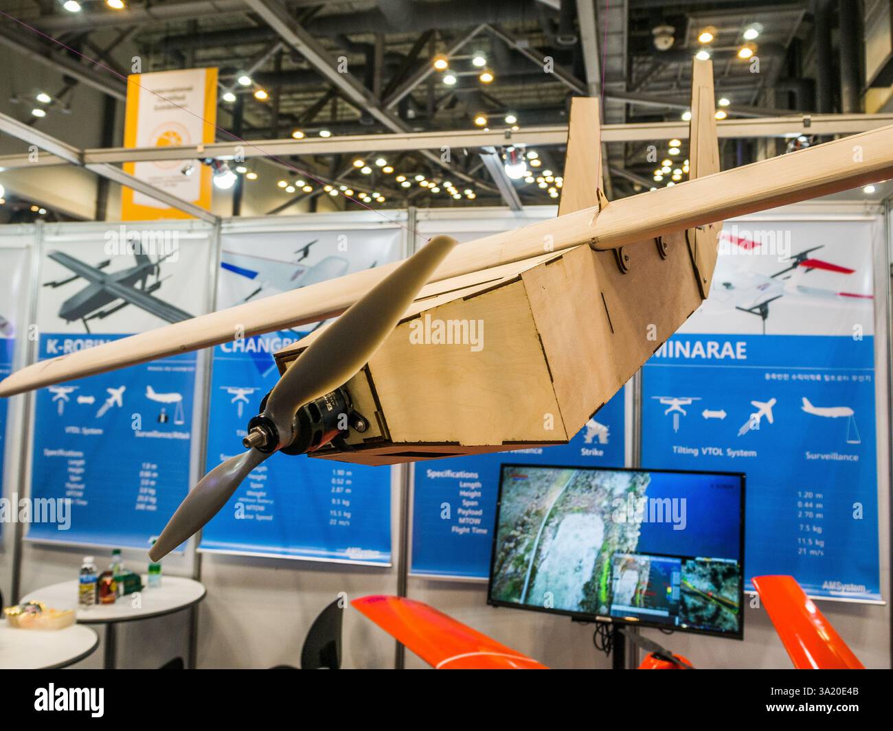Busan, South Korea - 26. Feb.2025: AMSystem EZIE disposable drone at ...