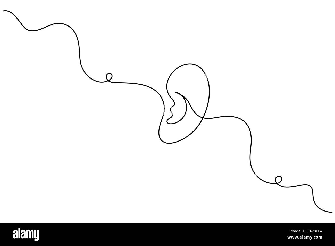 Human ear continuous one line drawing and minimalist style isolate outline vector icon Stock ...