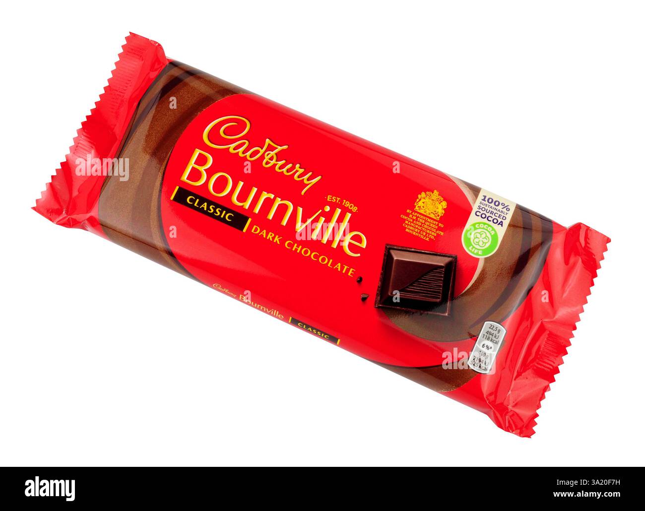 Cadbury Bournville classic dark chocolate 180g bar Stock Photo - Alamy