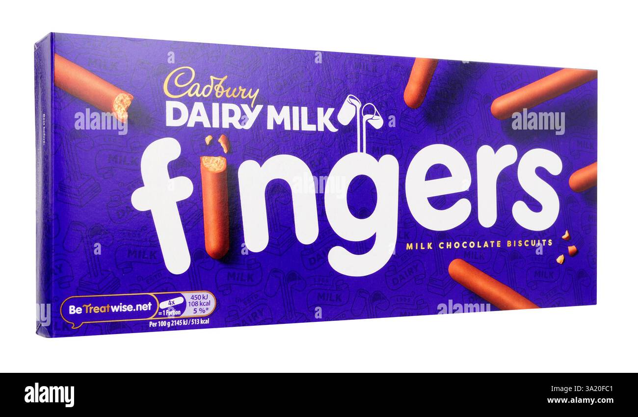 Cadbury dairy milk chocolate fingers biscuits in a 114g box Stock Photo ...