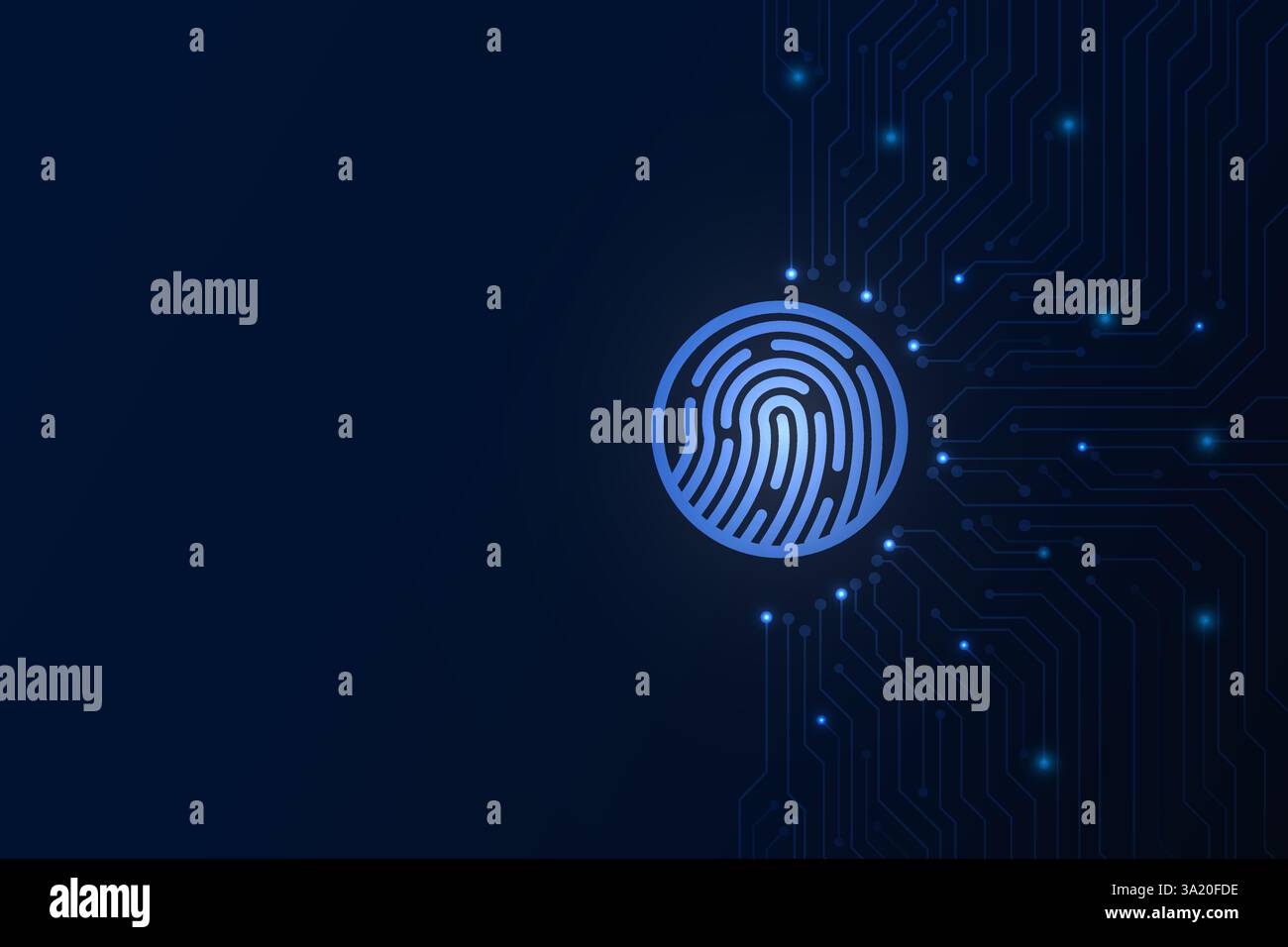 Abstract Background Cyber Security Fingerprint Scanning On Circuit