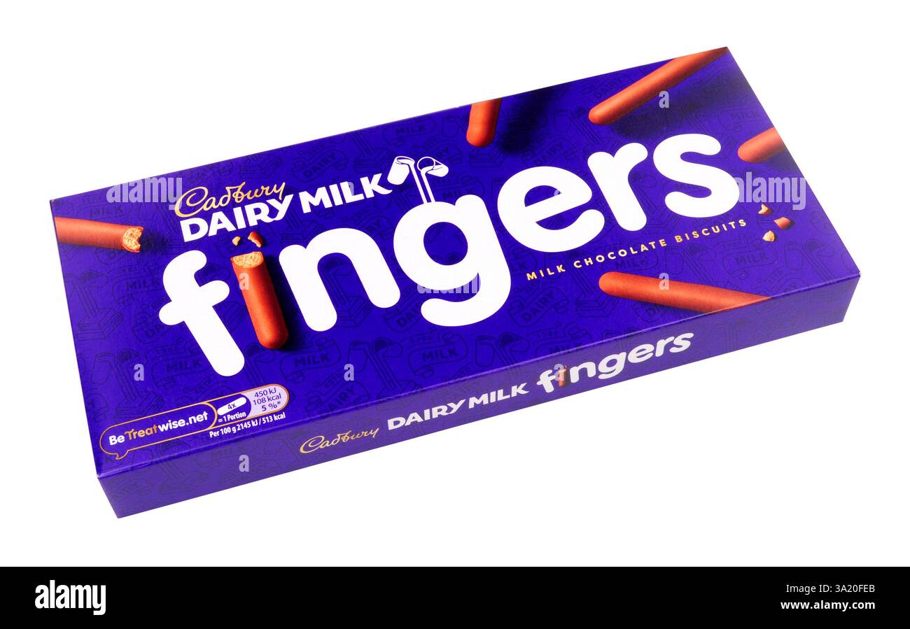 Cadbury dairy milk chocolate fingers biscuits in a 114g box Stock Photo ...