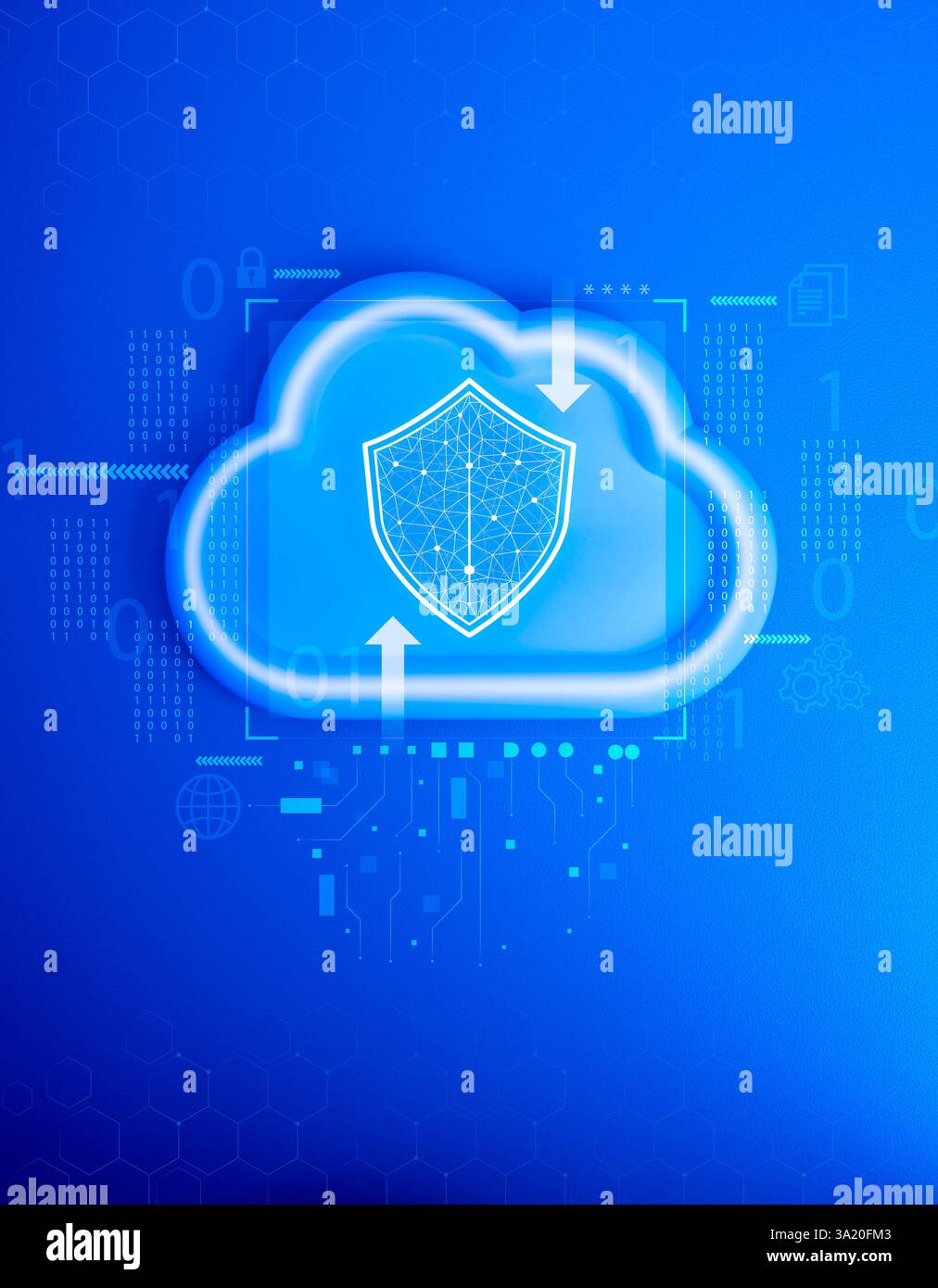 Cloud Computing Infrastructure Technology Data System Storage Service Concept Digital Shiel