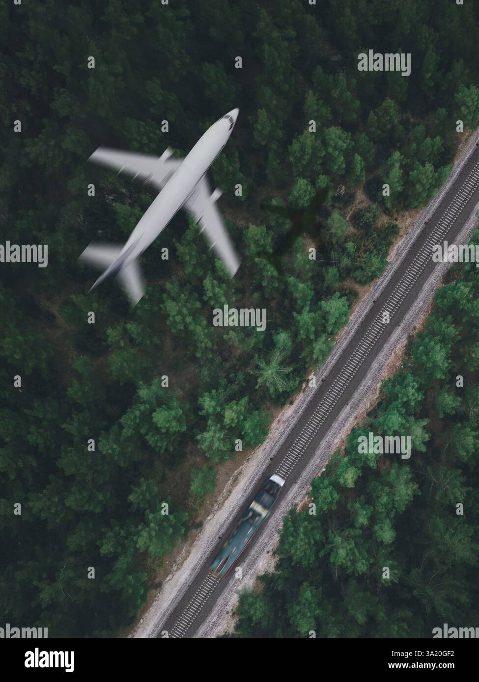 Aerial fast flight over railway hi-res stock photography and images - Alamy