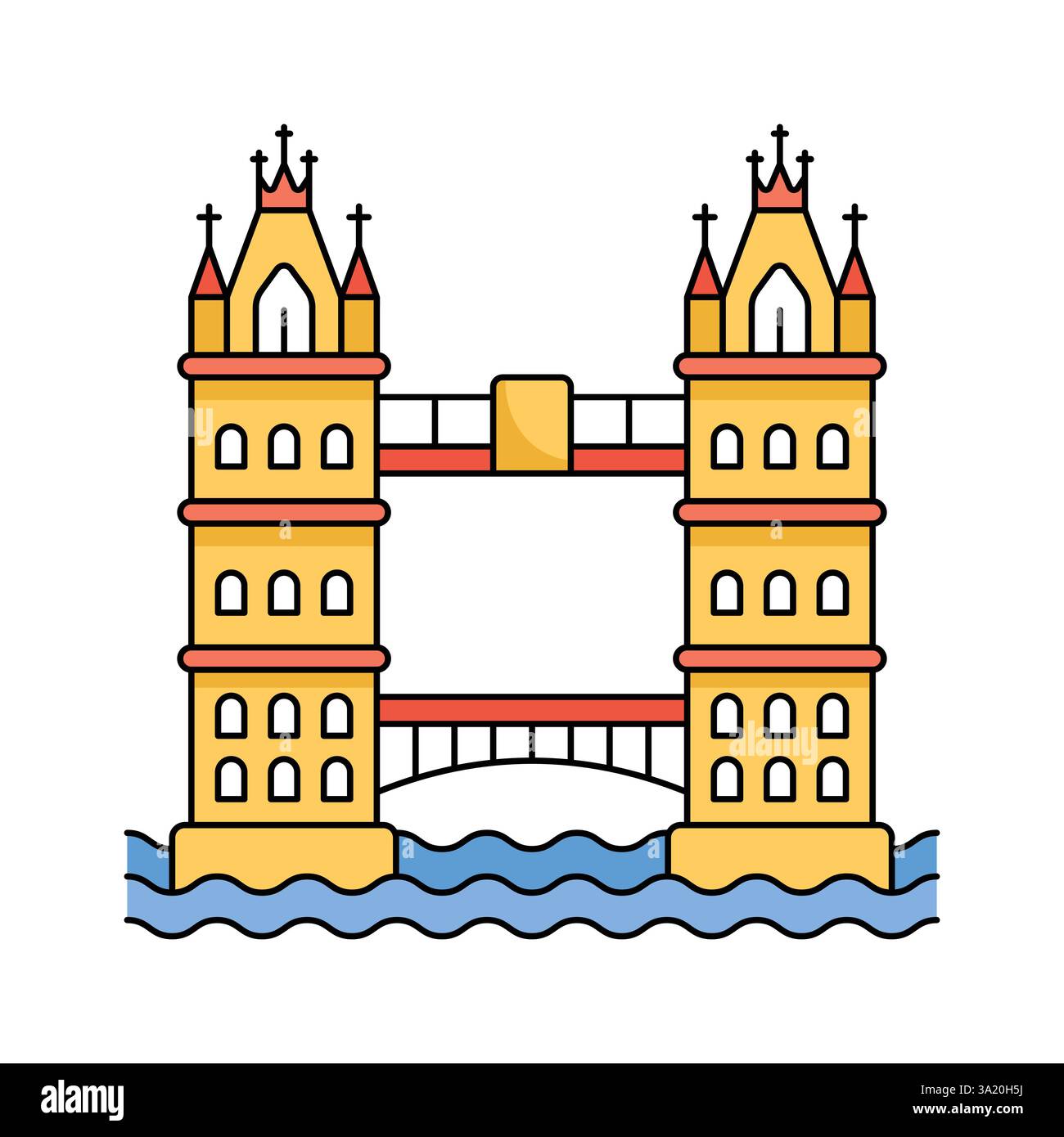 London tower bridge vector design isolated on white background Stock ...