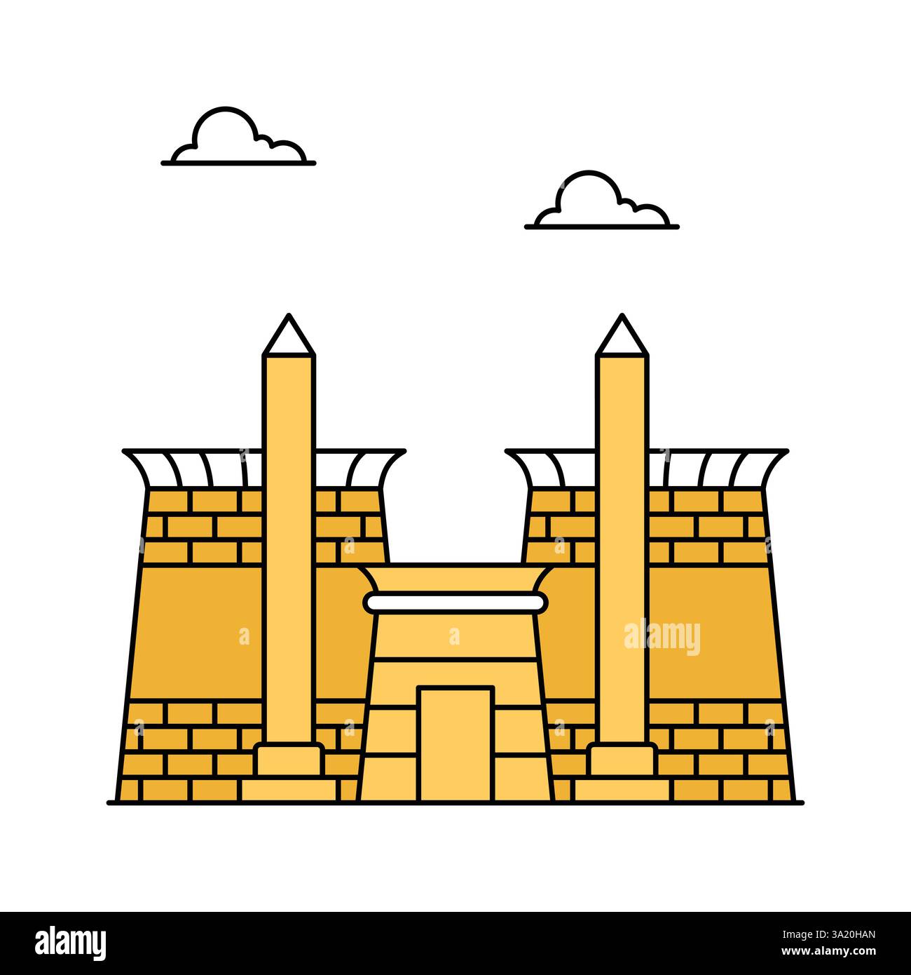 Ancient temple complex in Luxor, Egypt, Luxor Temple vector design ...