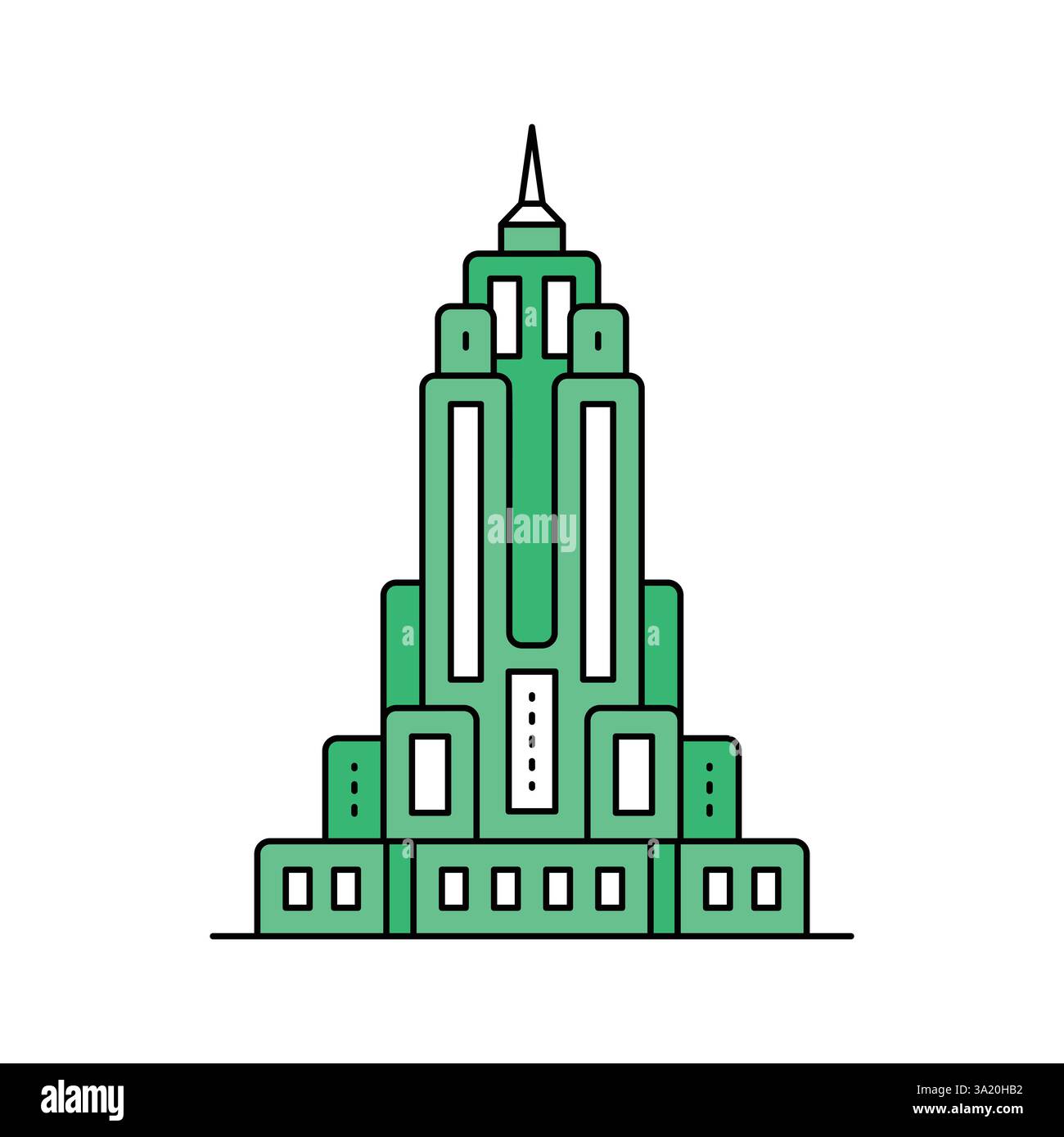 Iconic skyscraper in New York City, empire state building vector design ...