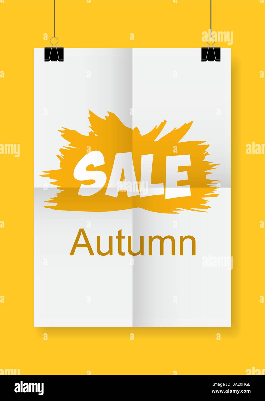 The fall sale banner ad has a bright yellow background with eye ...