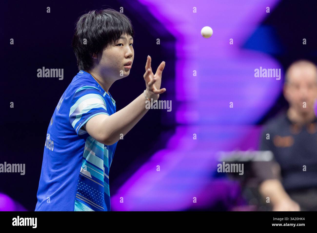 Chongqing. 11th Mar, 2025. Kuai Man of China reacts during the women's ...