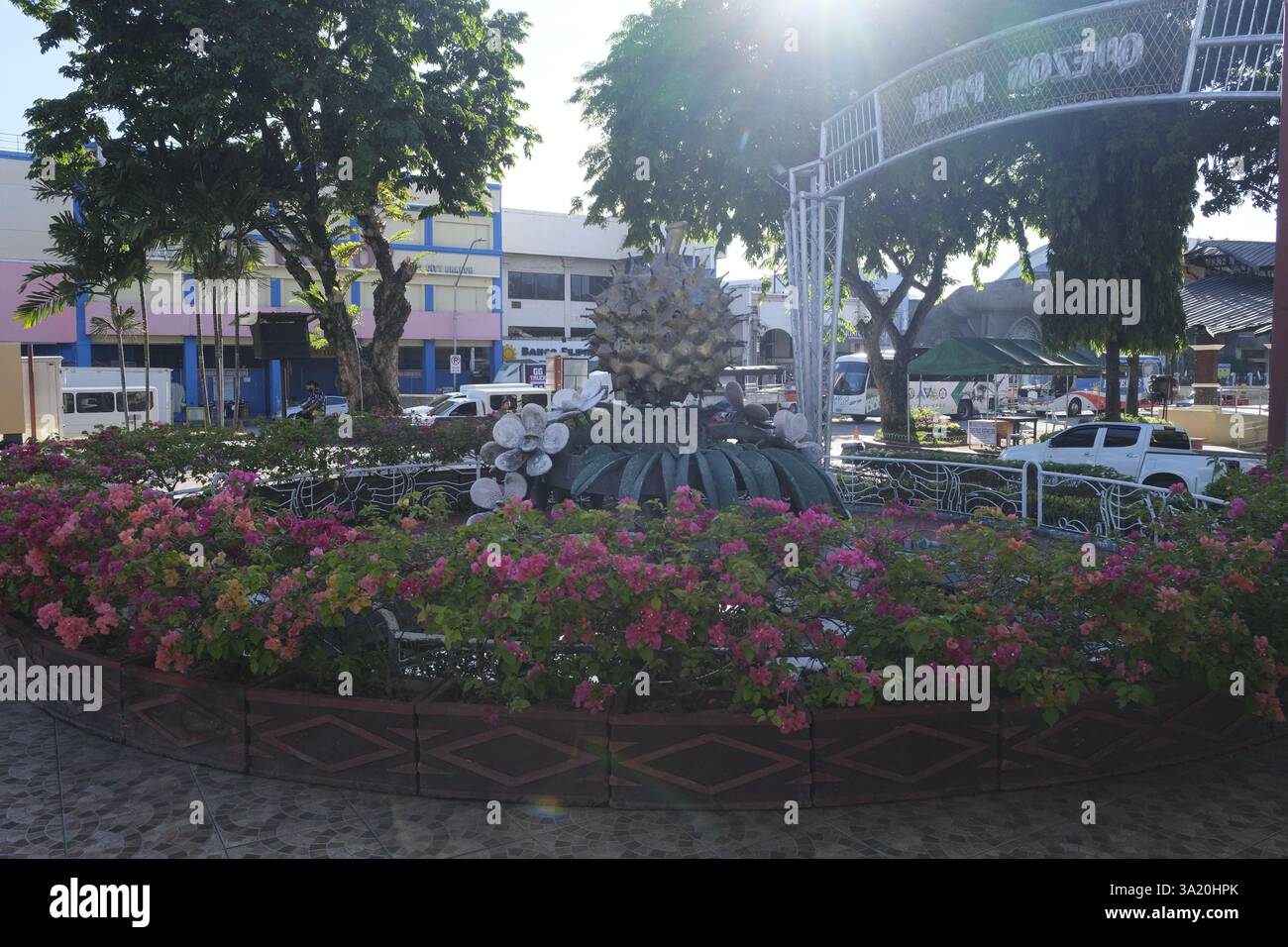 Fountain in Quezon Park near Davao City Hall, serving as a scenic ...