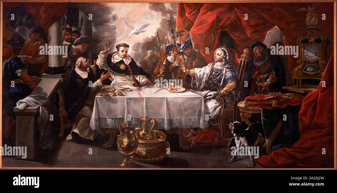 Santo Tomás de Aquino, invitado a la mesa de san Luis, rey de Francia ...