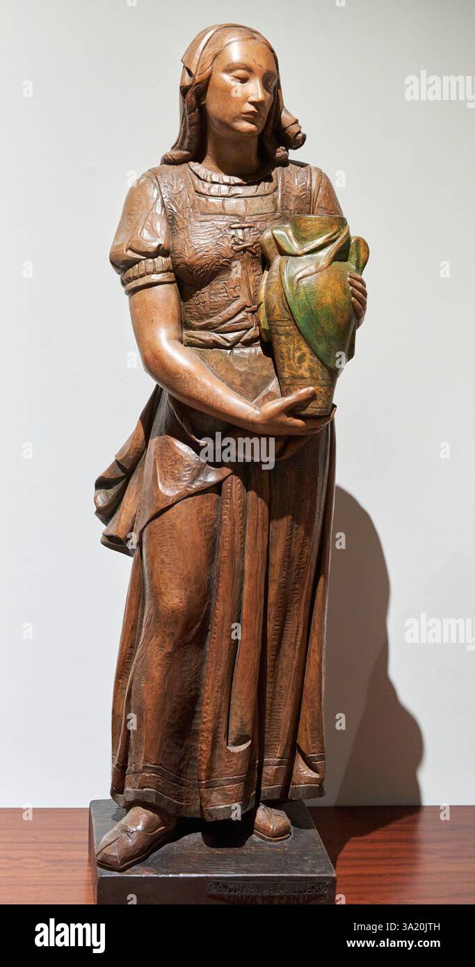 La moza del cántaro, The girl of the jug, ca. 1935, Polychrome wood ...