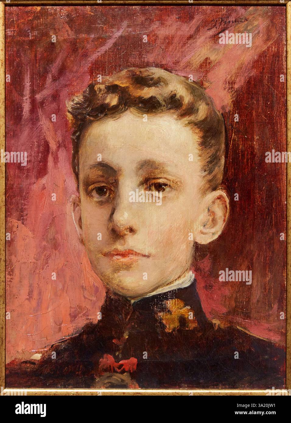 Head study for the portrait of Alfonso XIII, 1901, Ignacio Pinazo ...