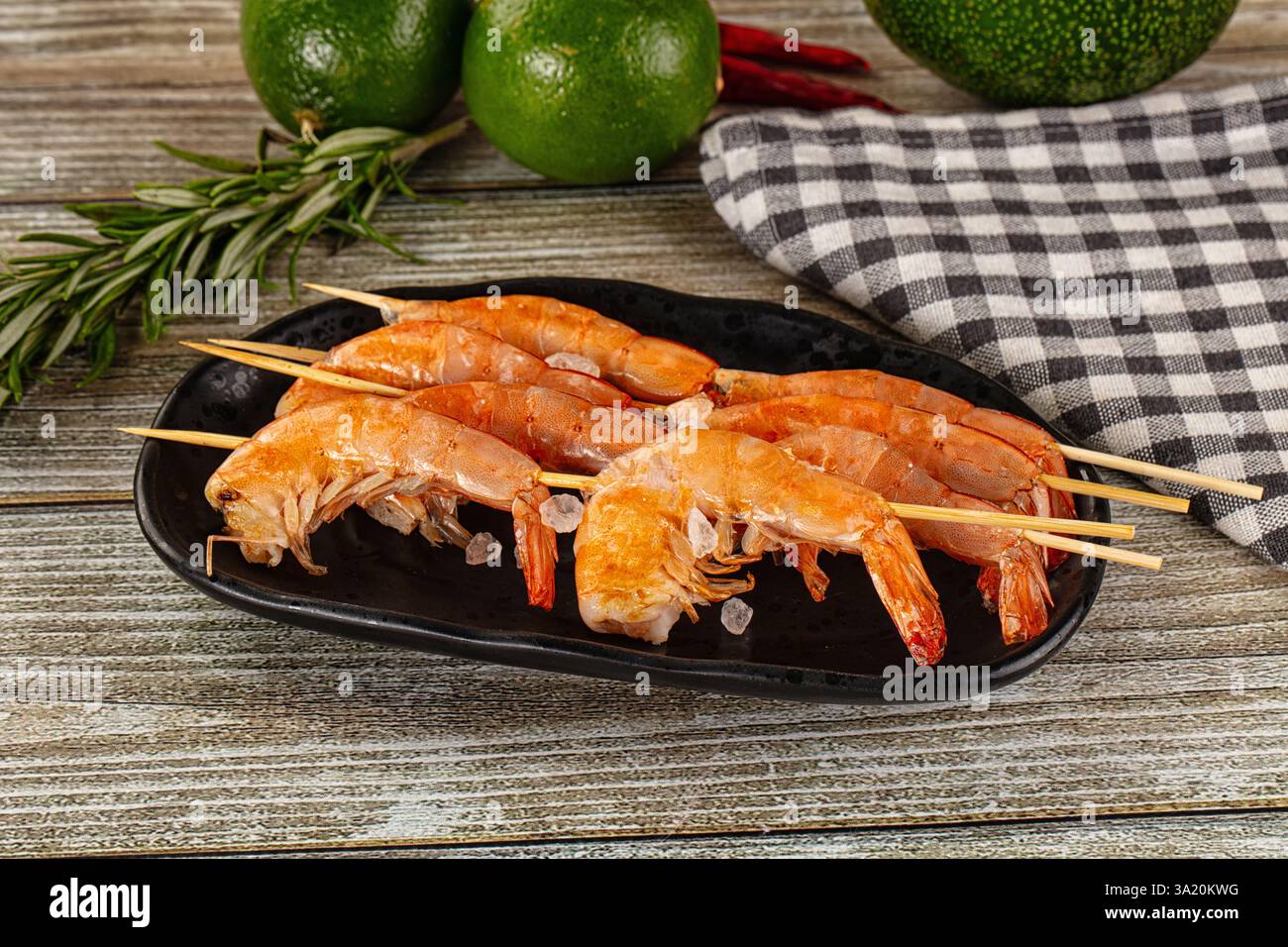Delicous Grilled prawn skewerfor snack Stock Photo - Alamy
