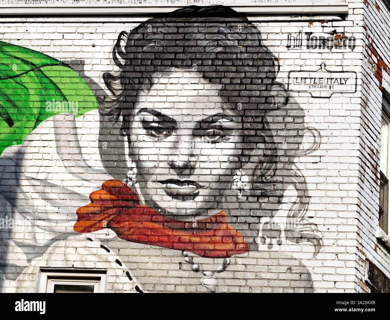 Toronto Canada / A Sophia Loren Mural on a wall in the Little Italy ...