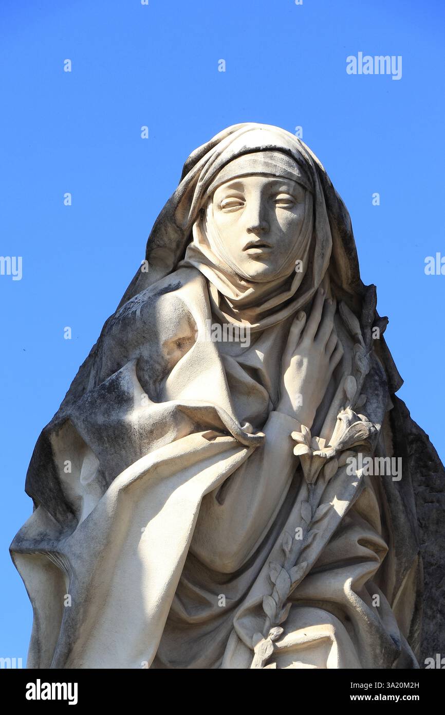 Statue of Saint Catherine detail in Rome, Italy, March 2025 Stock Photo ...