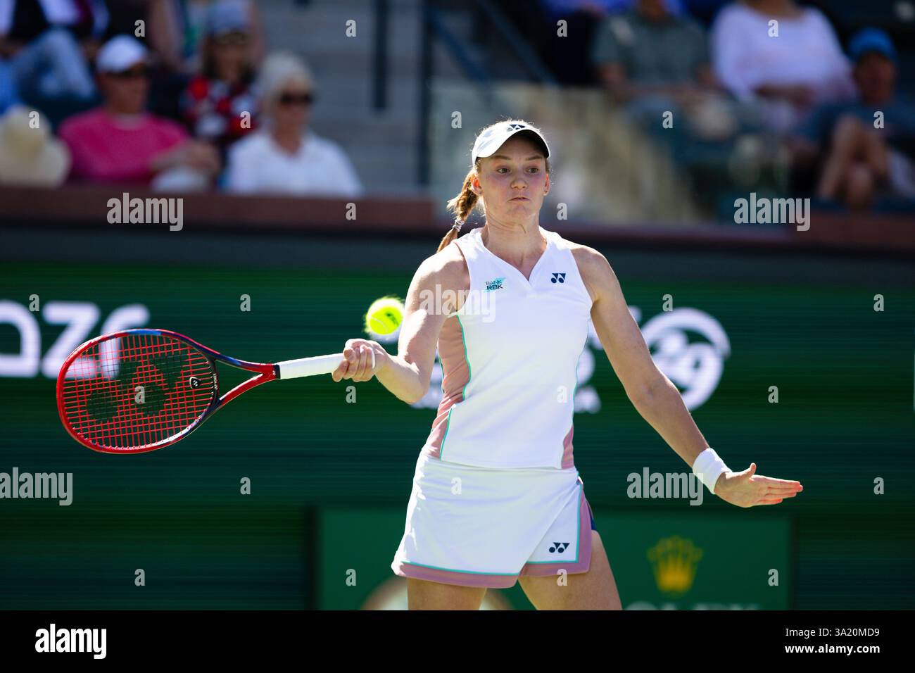 INDIAN WELLS, CALIFORNIA - MARCH 09: Elena Rybakina of Kazakhstan plays ...