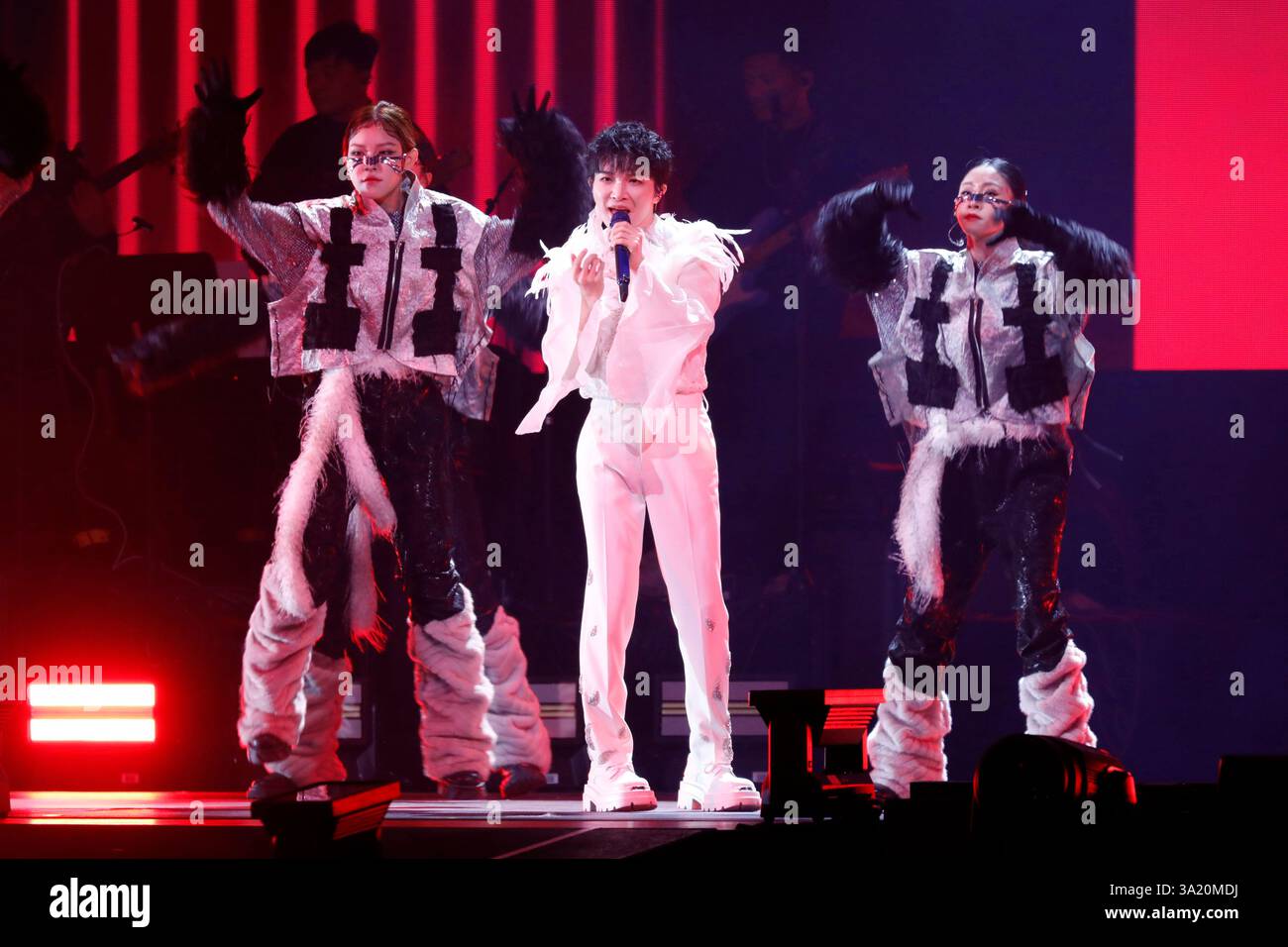 New York, USA.9th March 2025. Chinese singer Charlie Zhou Shen performs ...