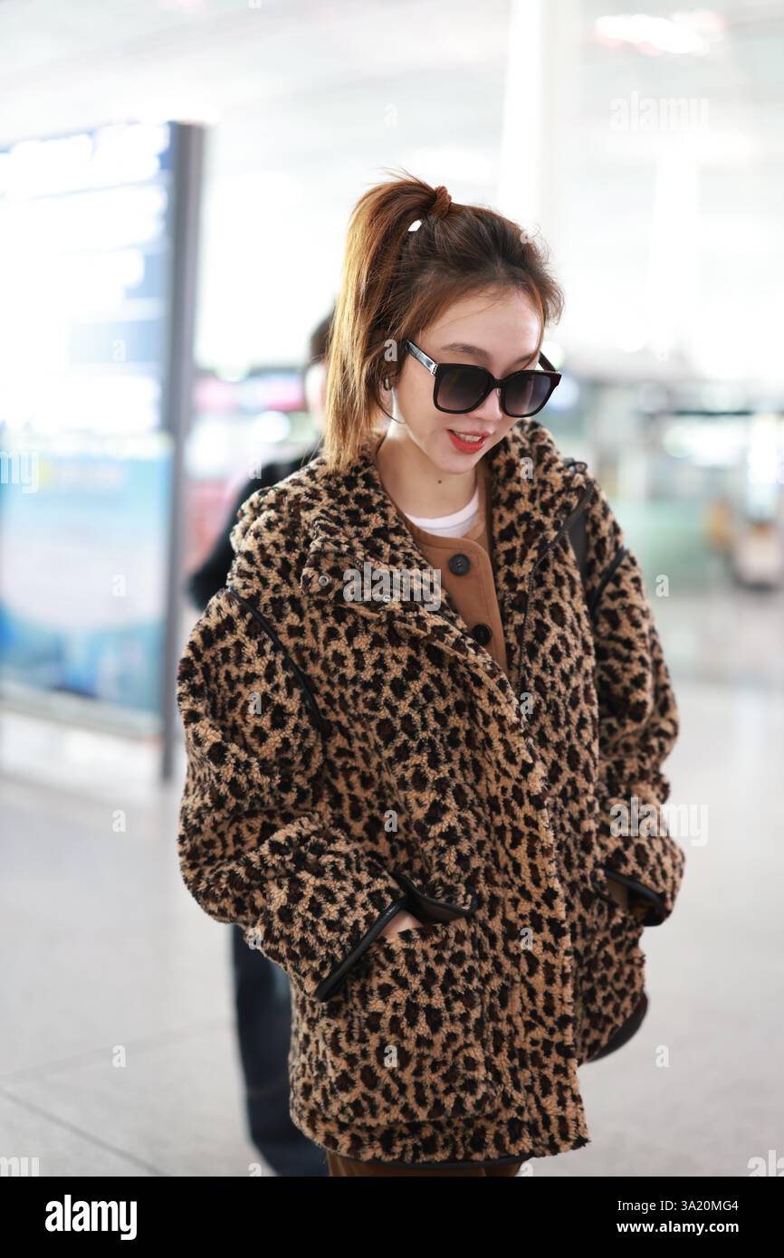 Chinese actress Jiang Yan appears at the airport in Beijing, China, 8 ...