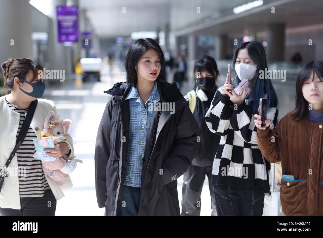 Chinese actress Ai Mi appears at the airport in Shanghai, China, 8 ...