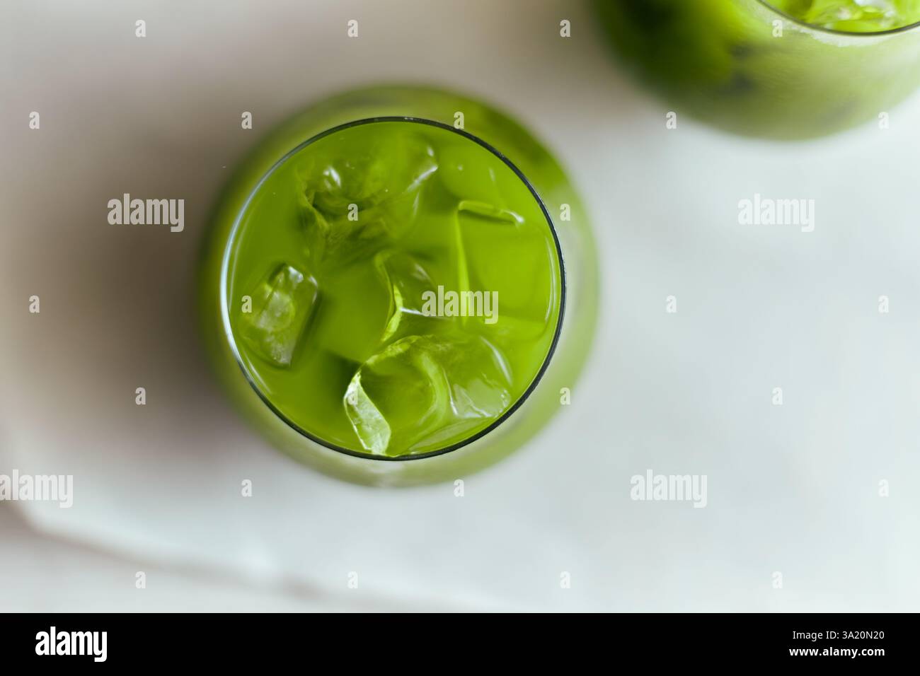 Iced pure matcha green tea, Cafe menu Stock Photo - Alamy