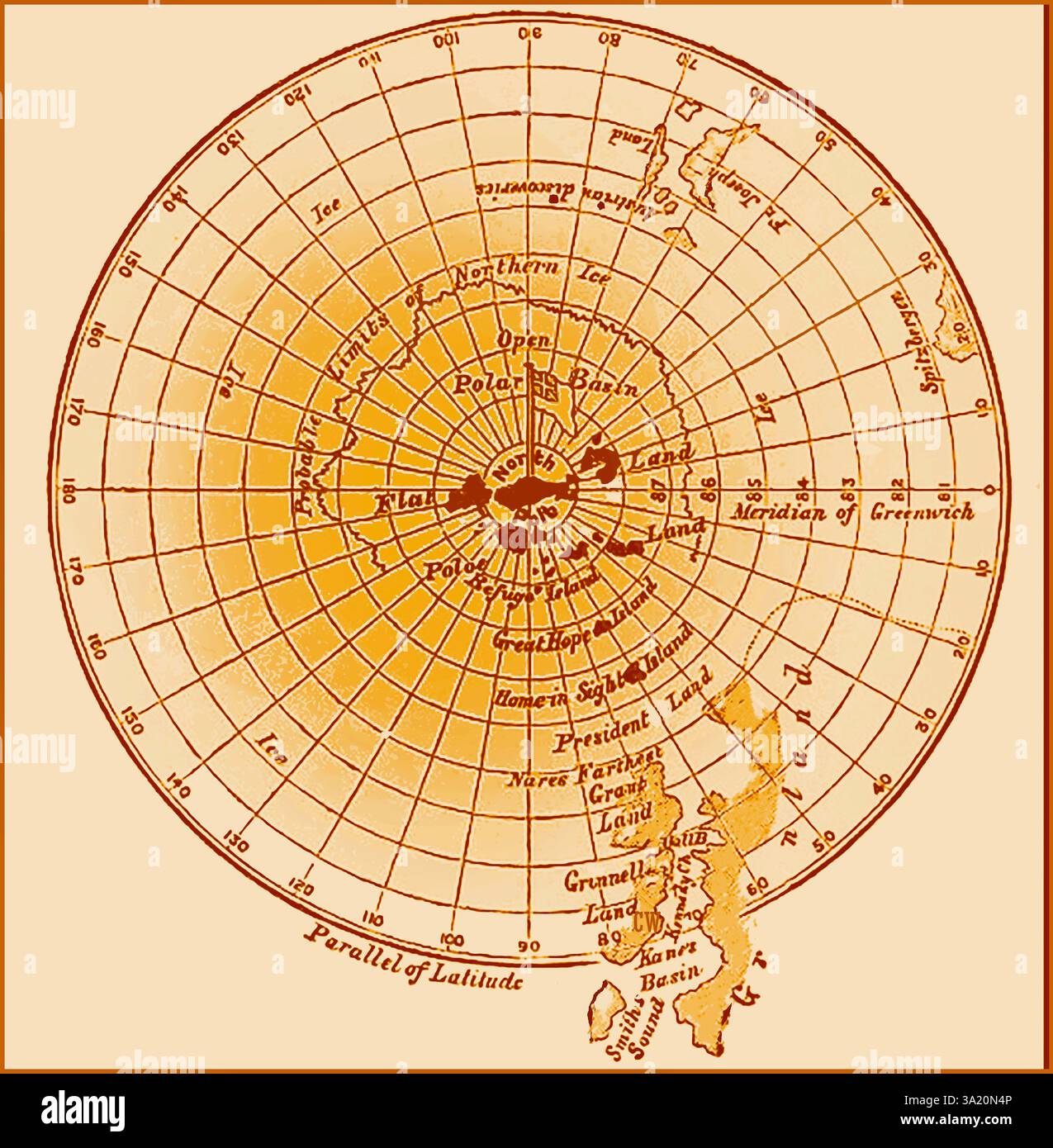 Map of North Pole published in the 1880s, said to be associated with ...