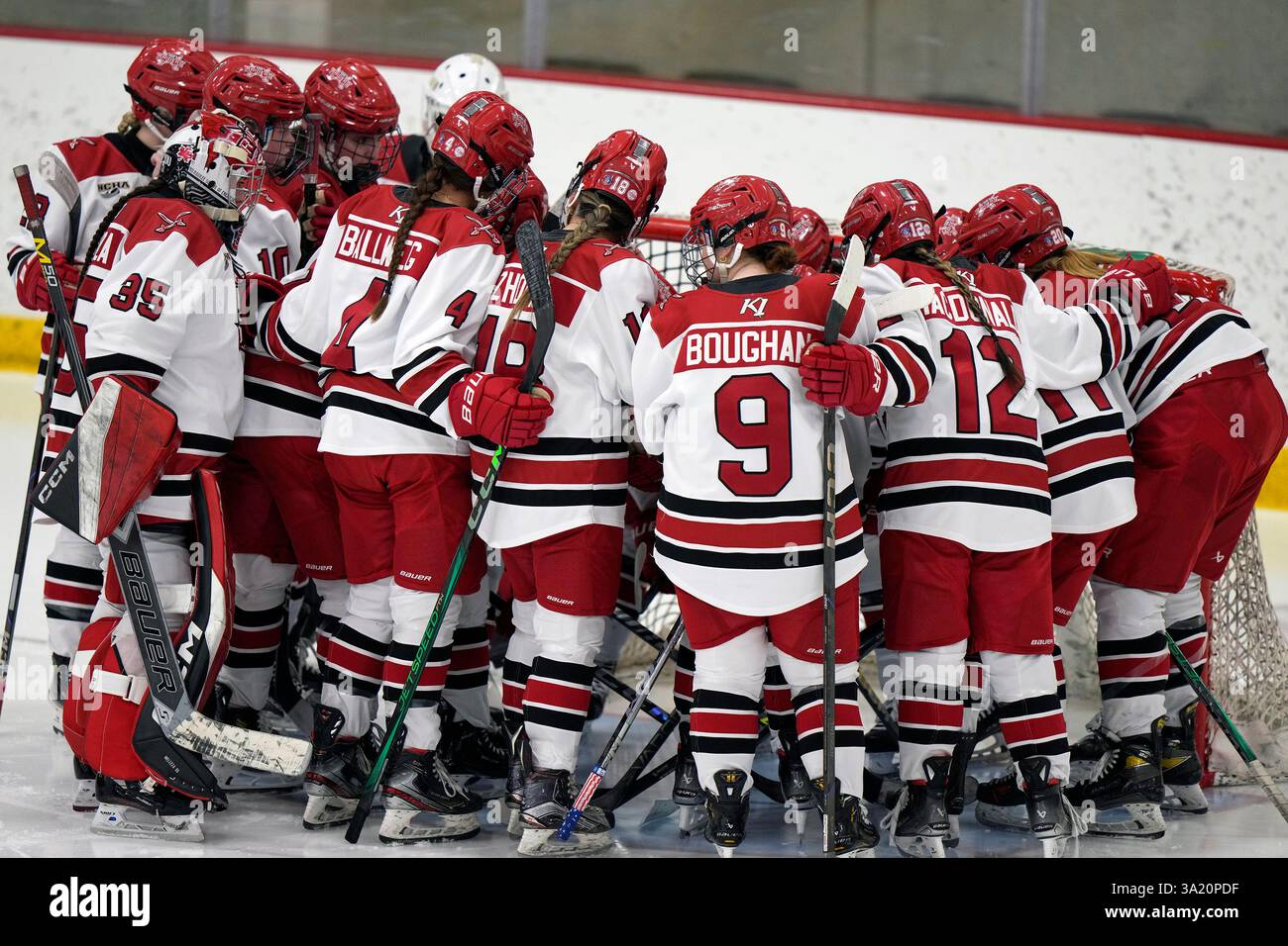 Milwaukee School of Engineering players huddle before a women's ...
