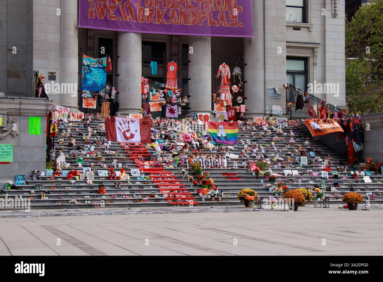 Vancouver, Canada - August 9,2021:Memorial for Indigenous children at ...
