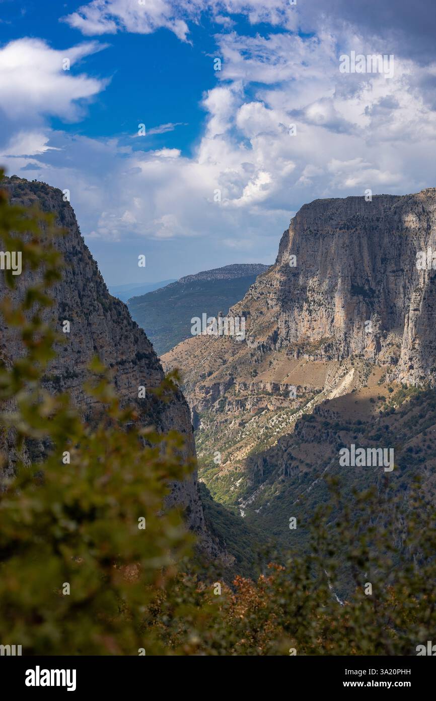 Majestic view of Vikos Gorge in Zagori, Epirus, Greece, one of the ...