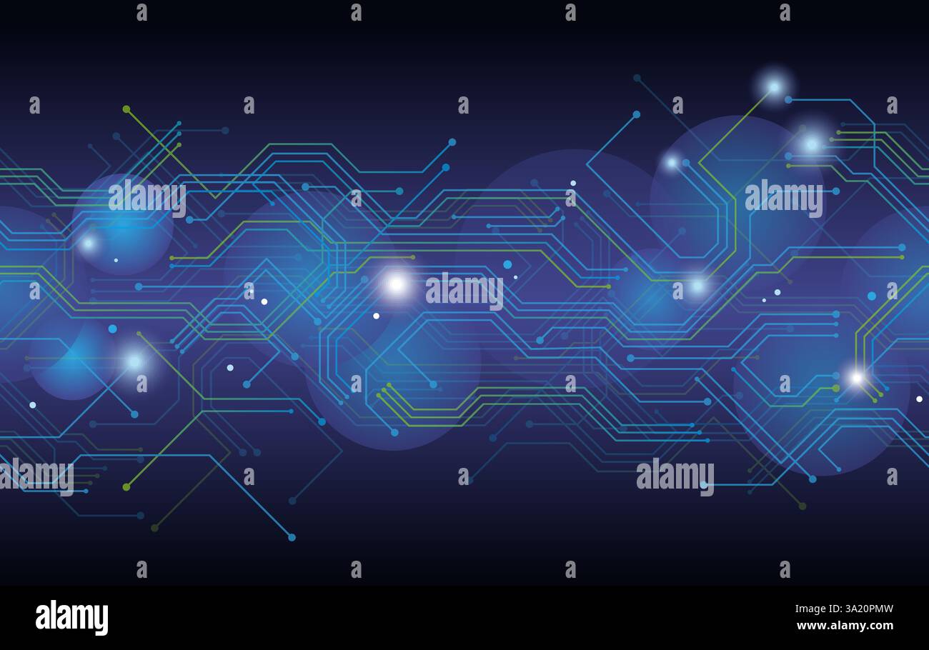 Abstract Seamless Technology Background With Electronic Circuit Image ...