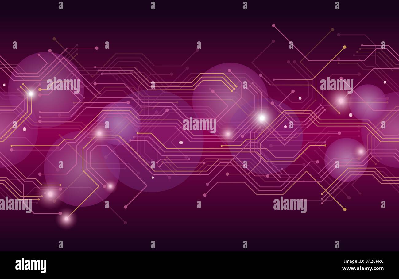 Abstract Seamless Technology Background With Electronic Circuit Image ...