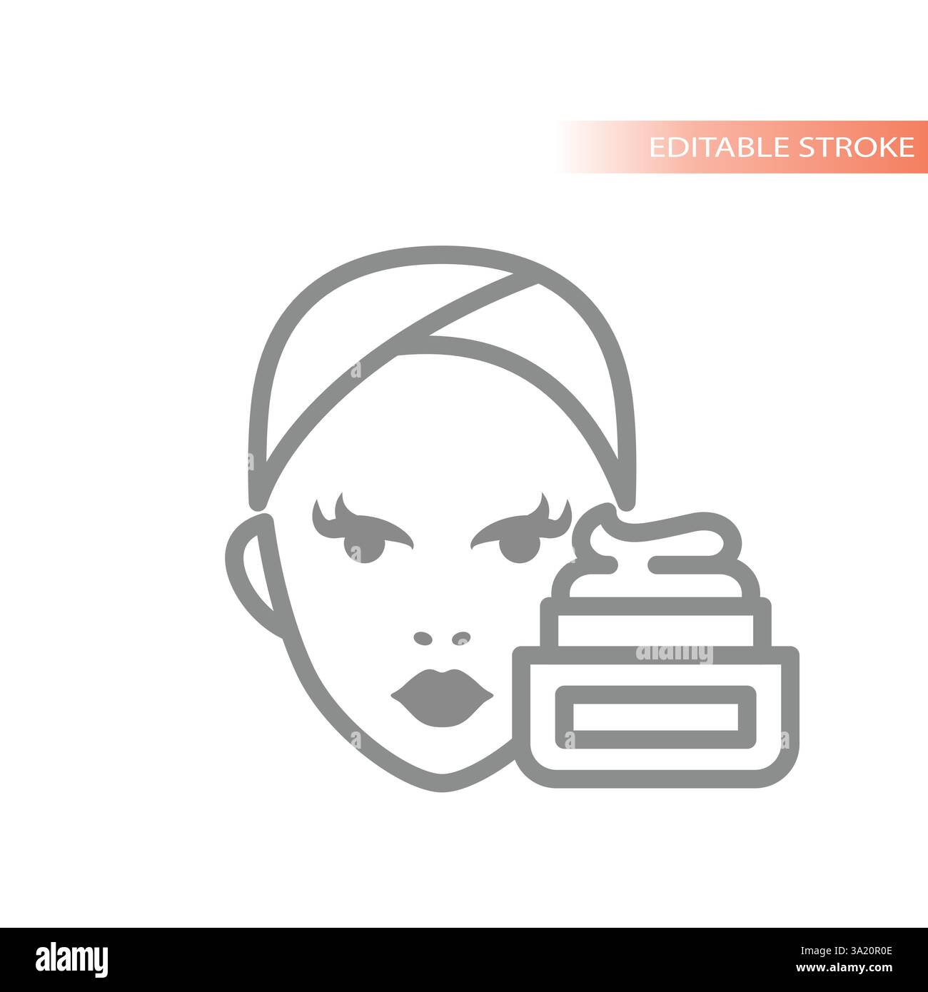 Face hydrating cream lotion bottle vector icon. Woman and moisturizer ...