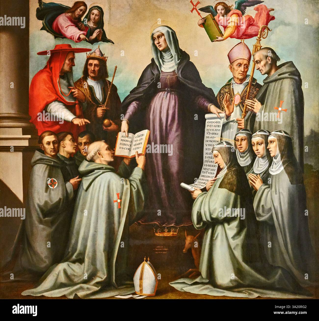 S. Brigida che impone la Regola - olio su tavola - Giovanni Antonio ...