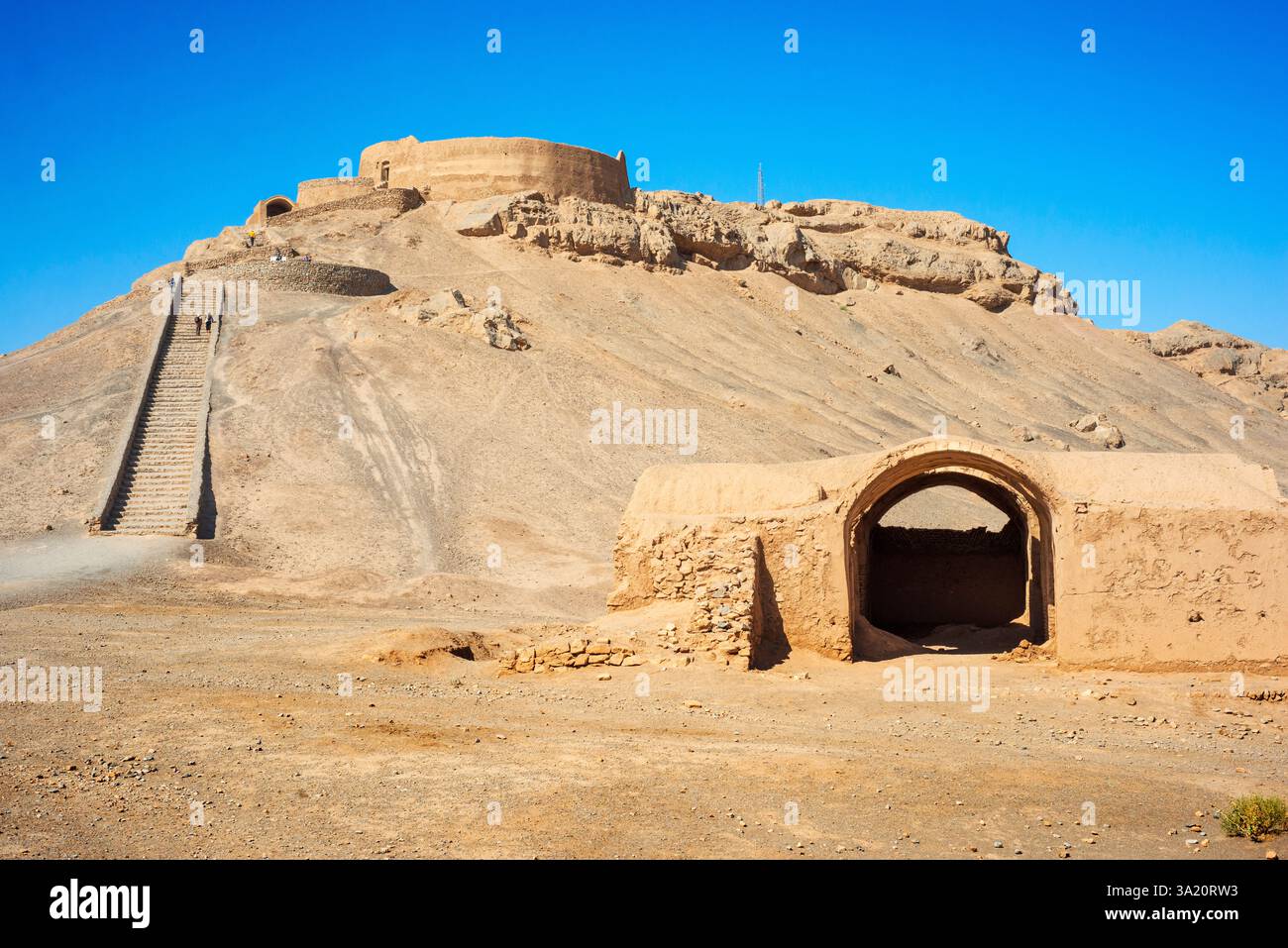 religious complex of Towers of Silence (Dakhma) with ritual Zoroastrian ...